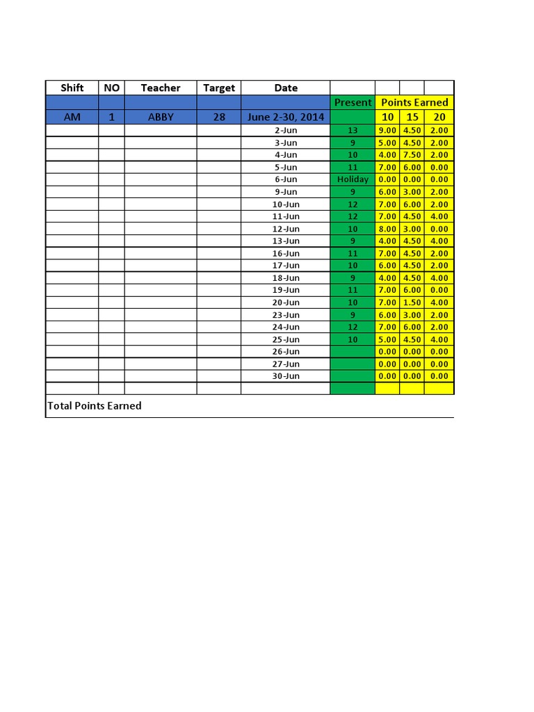 Teacher's June Attendance Report | PDF