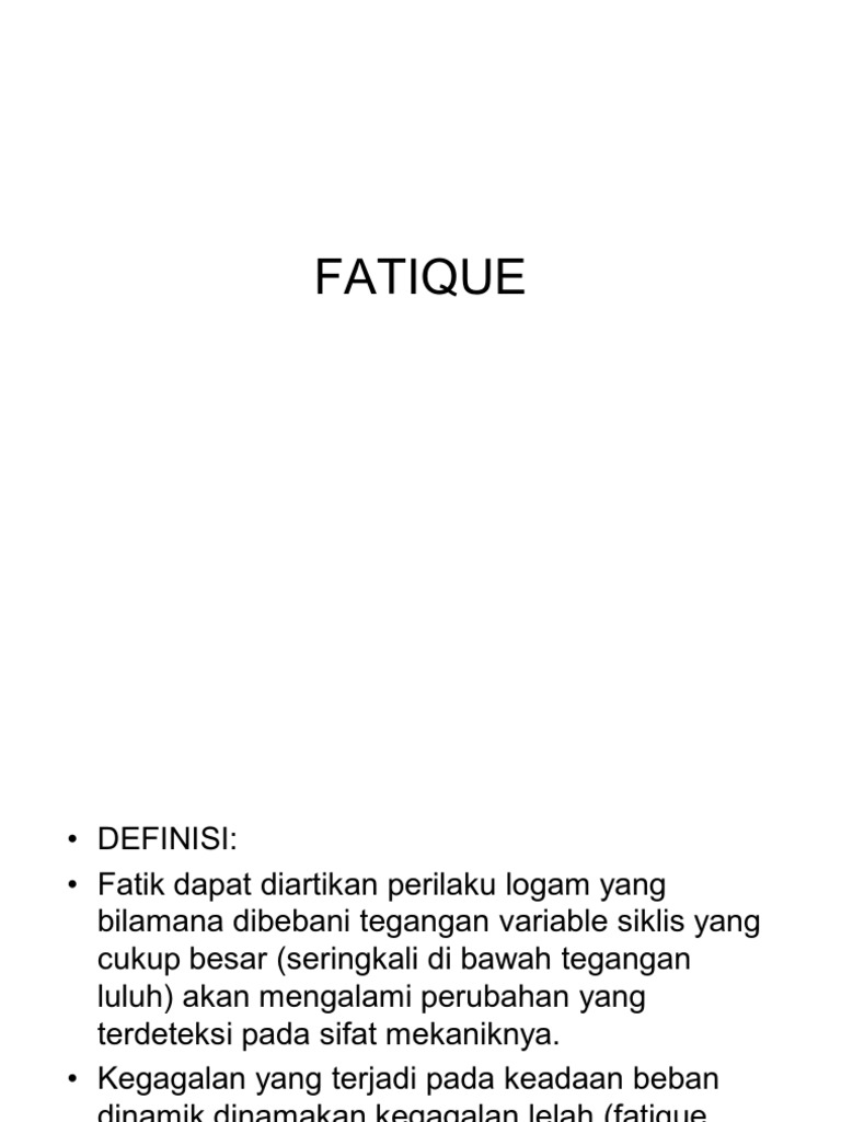 Mekanisme Fatigue | PDF