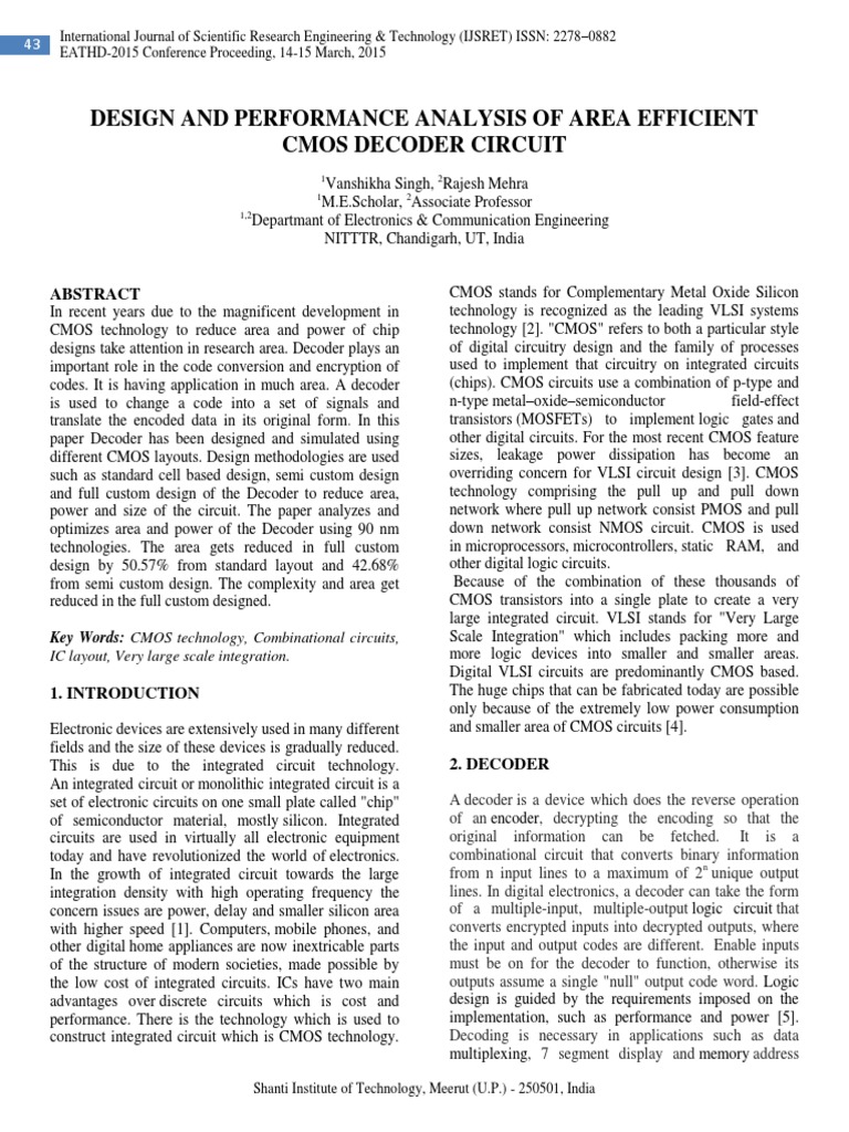 Cmos Decoder | PDF | Cmos | Integrated Circuit