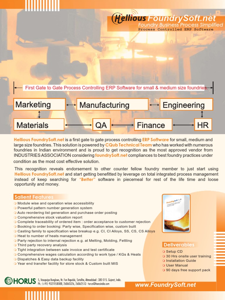 Foundry Brochure | PDF | Foundry | Enterprise Resource Planning