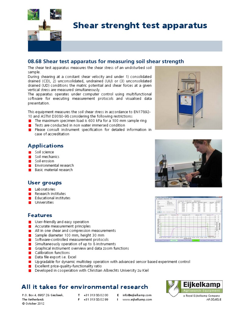 08.68 Shear Test Apparatus For Measuring Soil Shear Strength | PDF ...