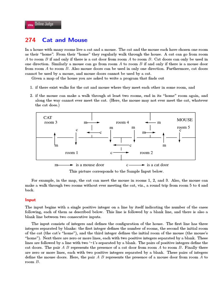 Problem E: Cat and Mouse | PDF | Applied Mathematics | Discrete Mathematics