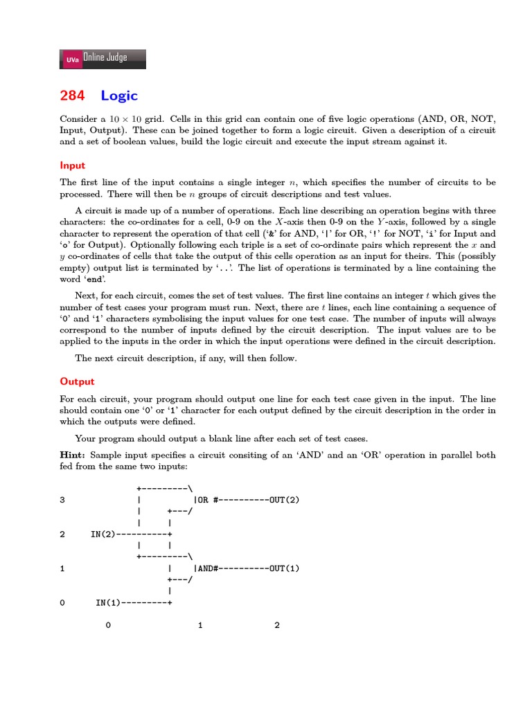 Logic: Input | PDF | Boolean Algebra | Teaching Mathematics