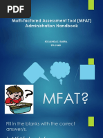 Multi-Factored Assessment Tool (Mfat) Administration Handbook | PDF ...