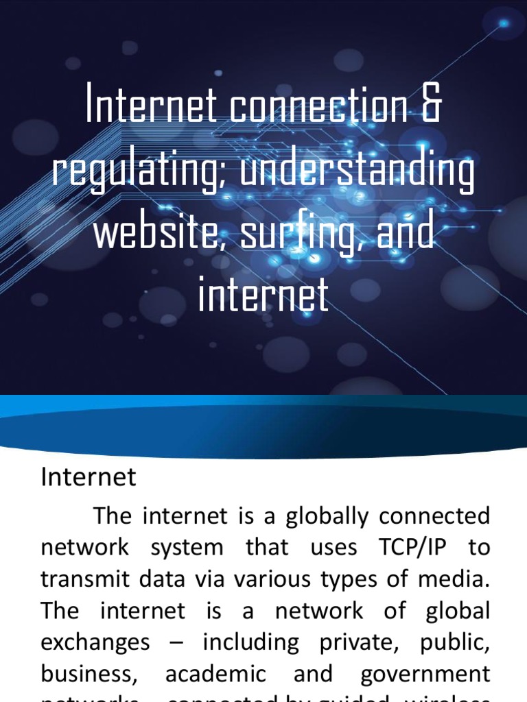 Internet Connection & Regulating Understanding Website, Surfing, and ...