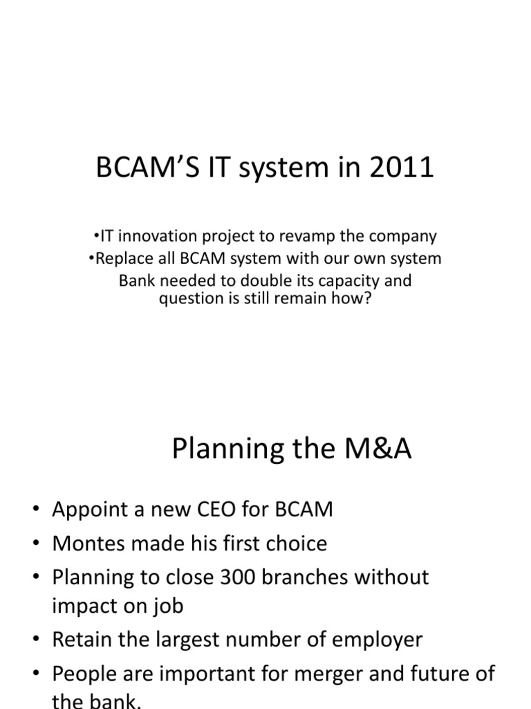 BCAM's IT System in 20111 | PDF