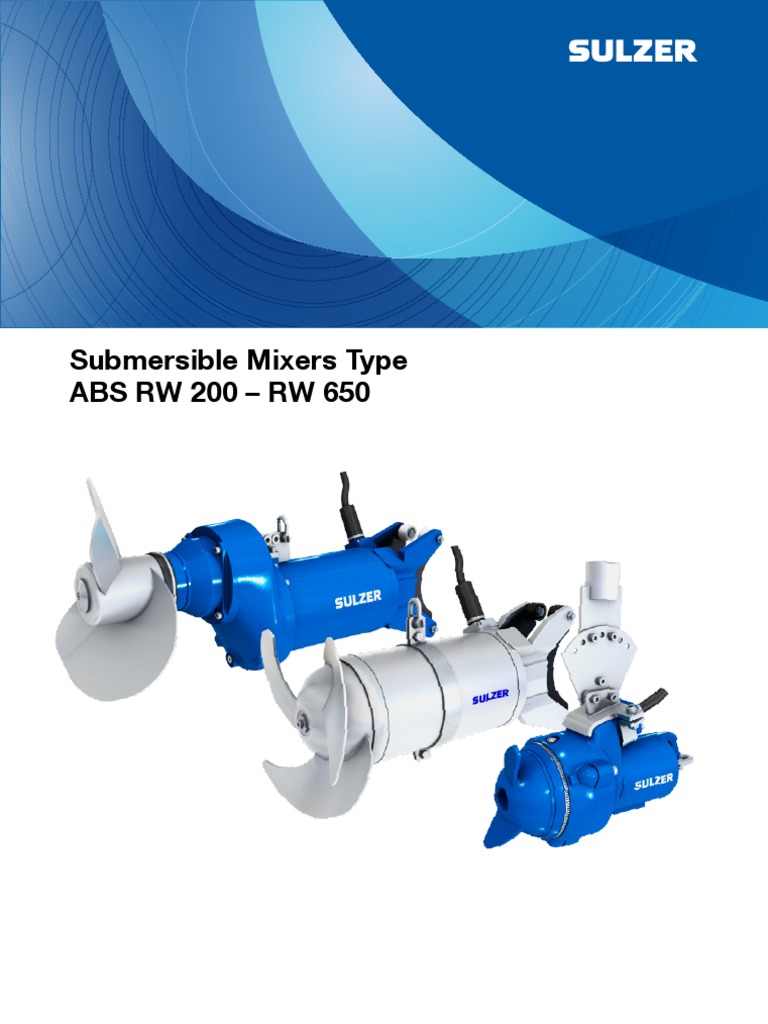 Submersible Mixer Sulzer | PDF | Electric Motor | Sewage Treatment
