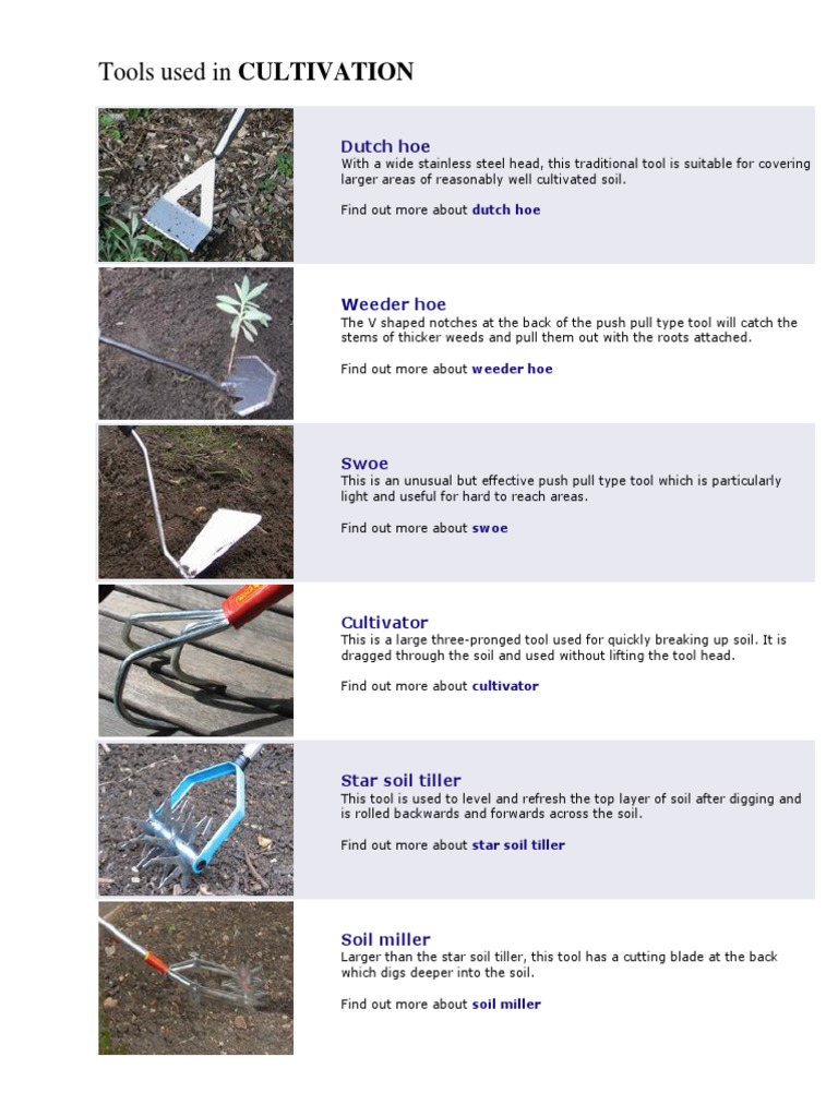 Tools Used in Cultivation | PDF