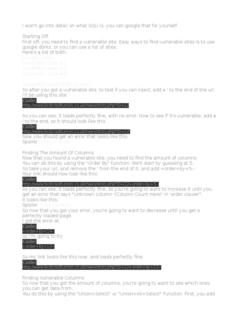 Google Dorks Vulnerable Sites #1 Vulnerable Sites #2 Vulnerable Sites ...