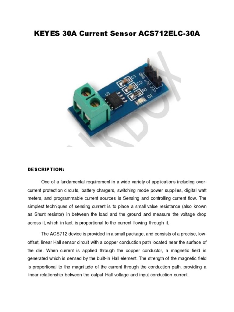 Keyes - 30a Current Sensor Acs712elc | PDF