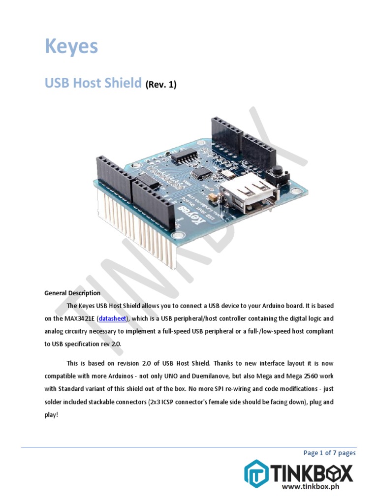 Keyes - Usb Host Shield | PDF | Usb | Arduino