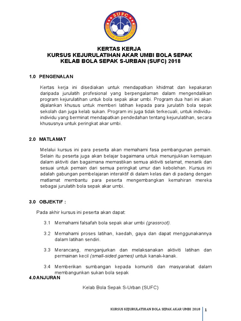 Kertas Kerja Kursus Kejurulatihan | PDF