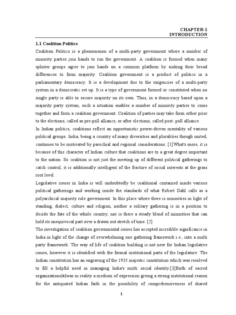 An Introduction to Coalition Politics in India: Forms, Meanings, and ...