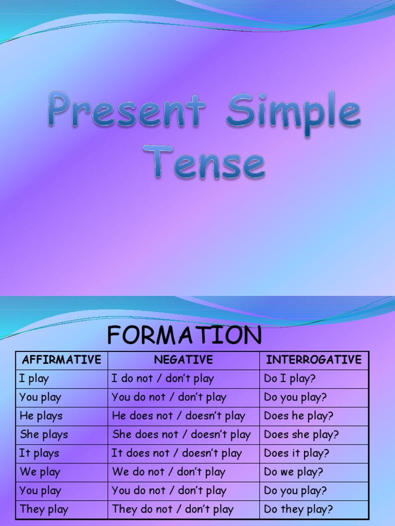 Present Simple Presentation | PDF | Verb | Syntax