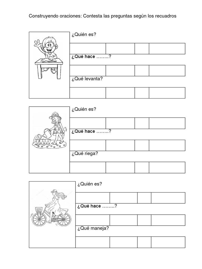 Construyendo oraciones para niños | PDF