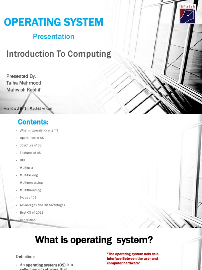 Presentation: Operating System | PDF | Operating System | Graphical User Interfaces
