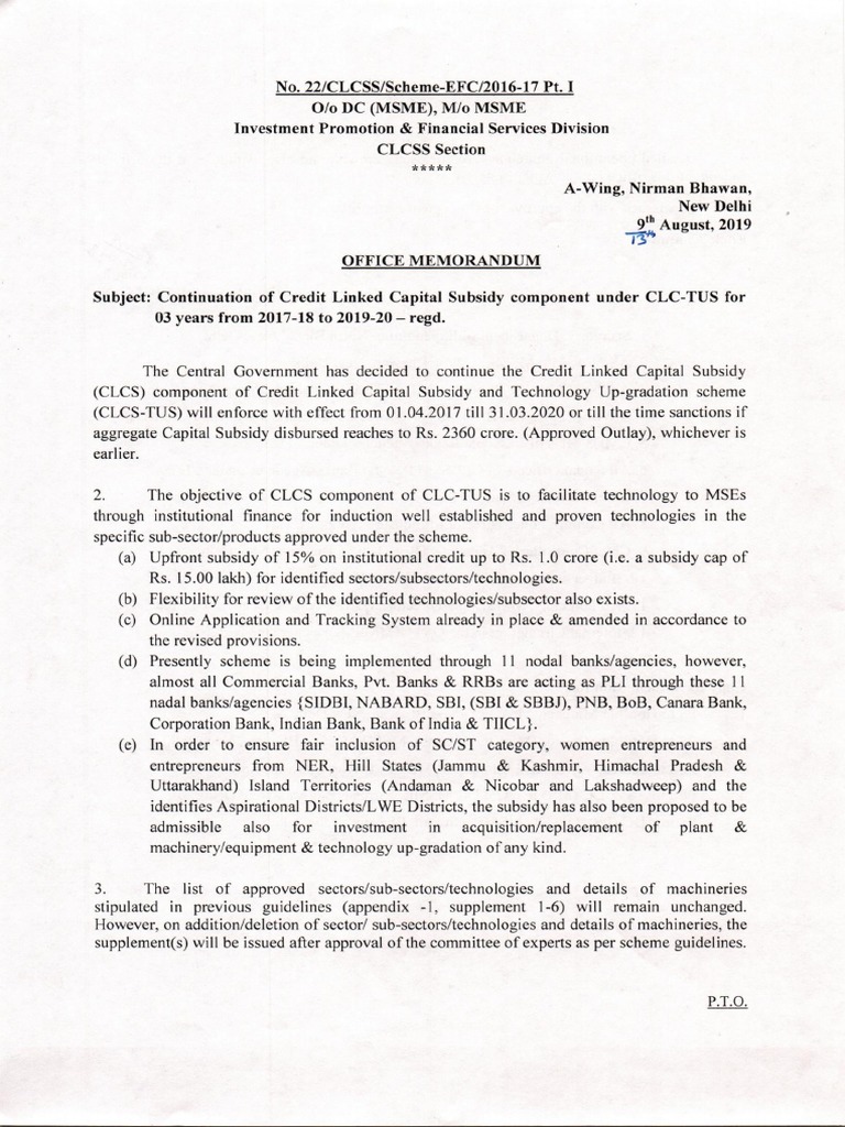 CLCS TUS Guidelines 14-8-2019 | PDF | Loans | Banks