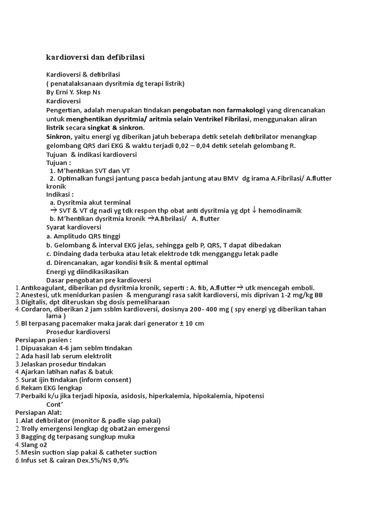 Kardioversi Dan Defibrilasi Kom | PDF
