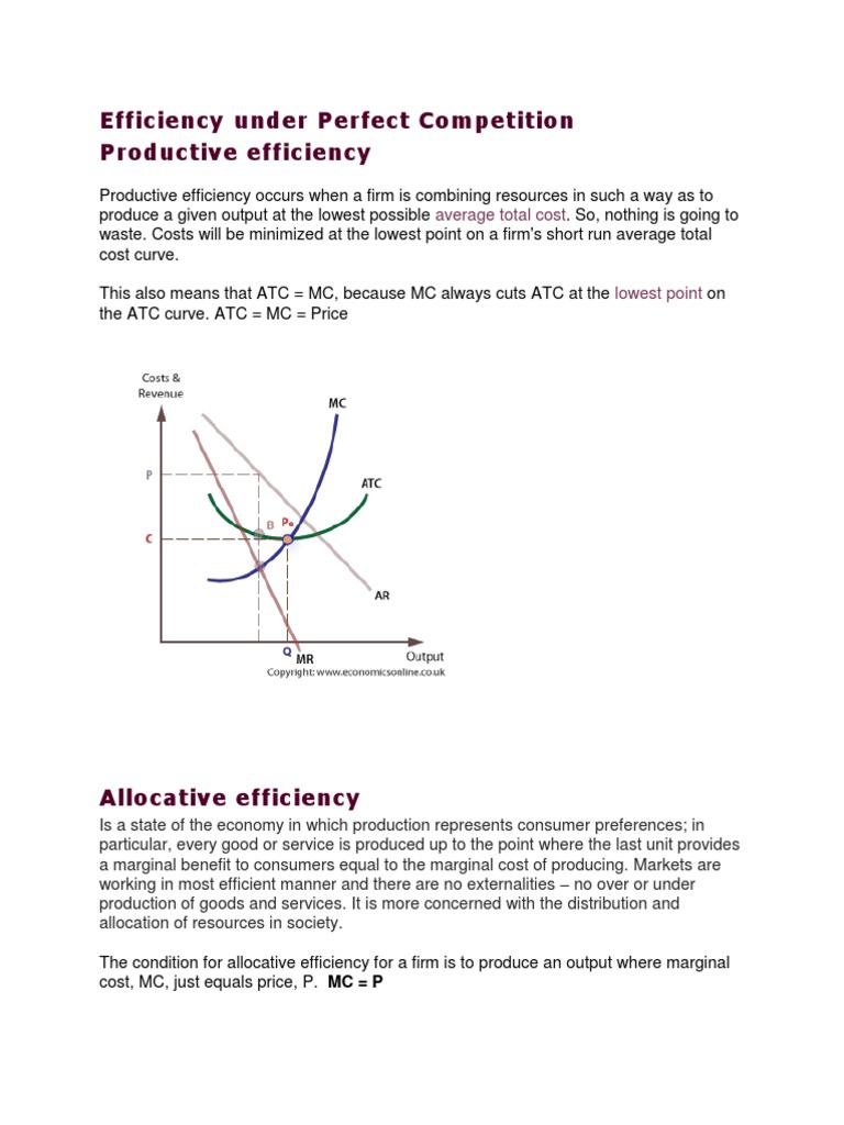 Allocative Efficiency Vs Productive Efficiency | PDF | Marginal Cost ...