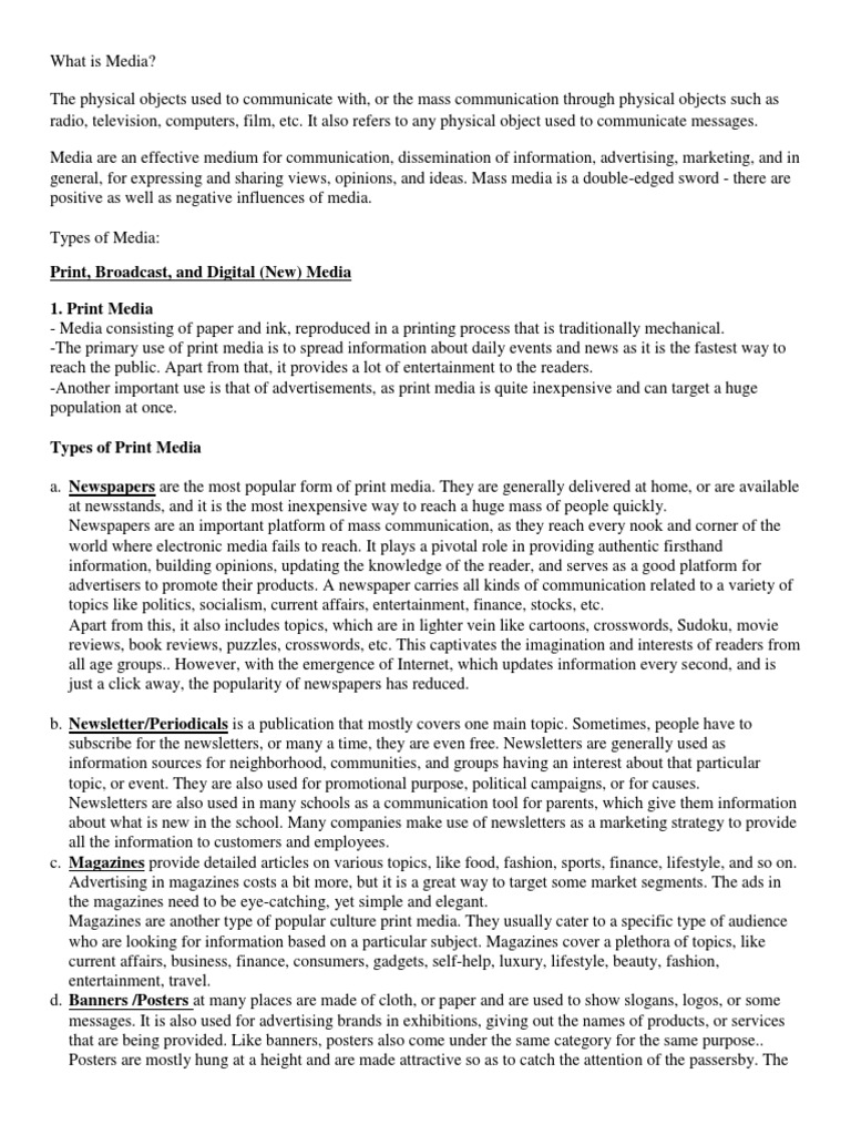 What is Media | PDF | Mass Media | Internet Forum