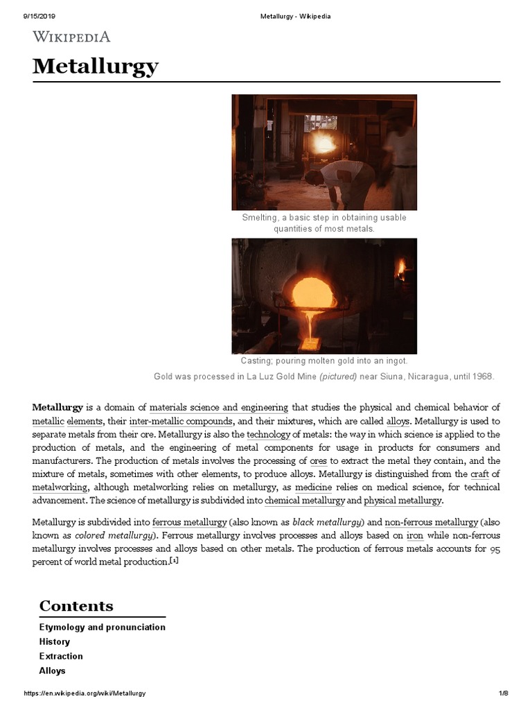 Metallurgy: Smelting, A Basic Step in Obtaining Usable Quantities of ...