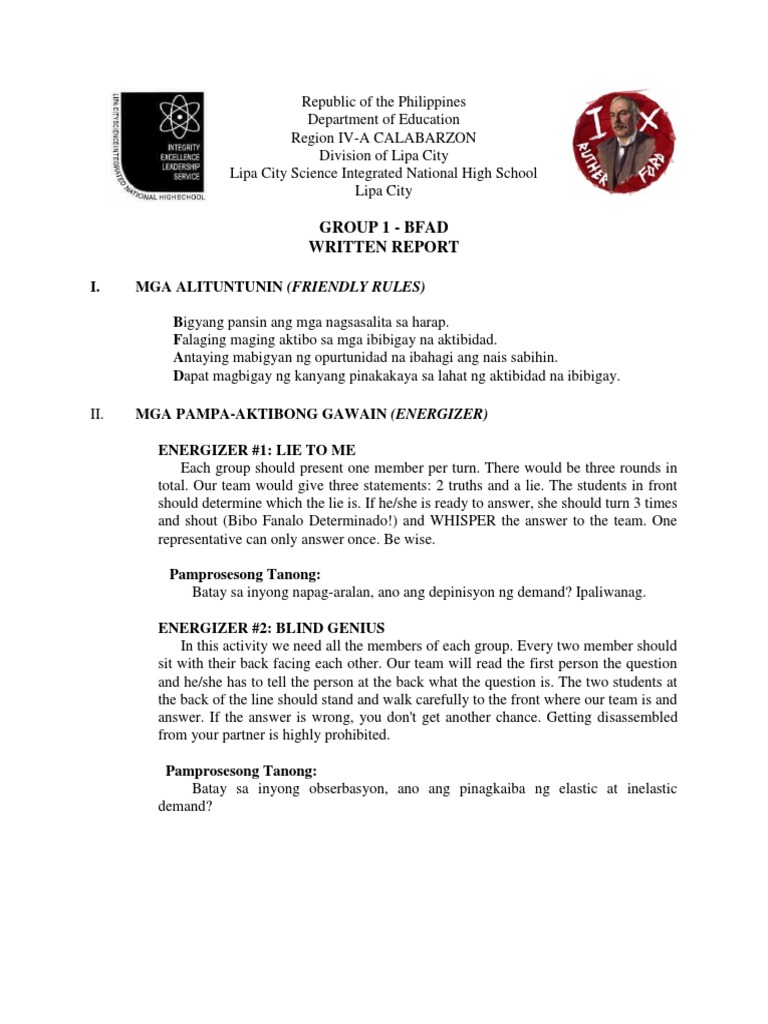 Bfad Written RPRT | PDF