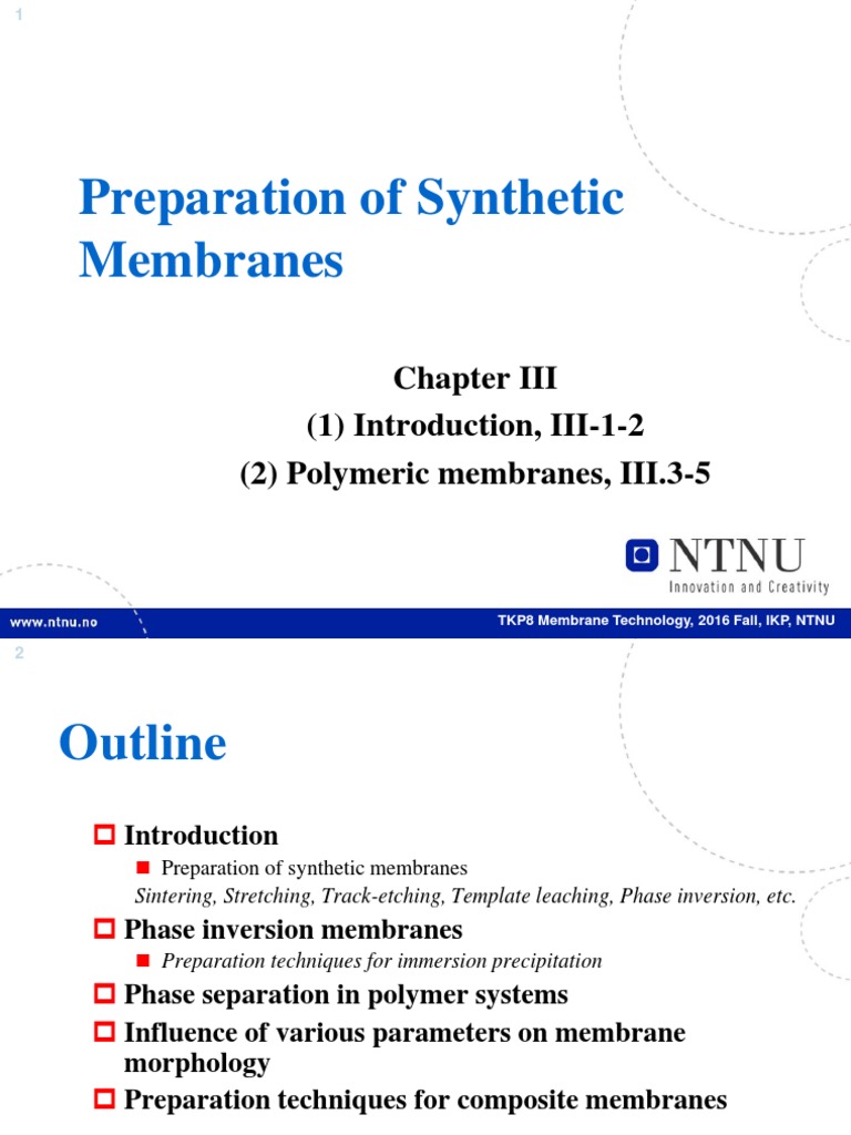 2-1 Preparation of Membranes-Polymeric Membranes | PDF | Membrane ...