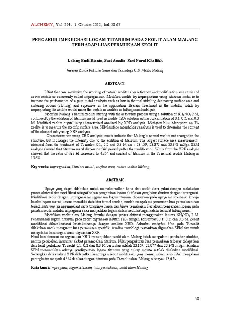 Pengaruh Impregnasi Logam Titanium | PDF | Kimia | Ilmu Fisik