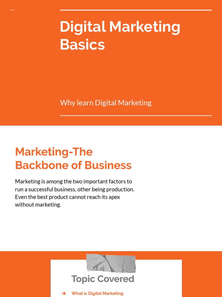 Digital Marketing Basics | PDF | Digital Marketing | Marketing
