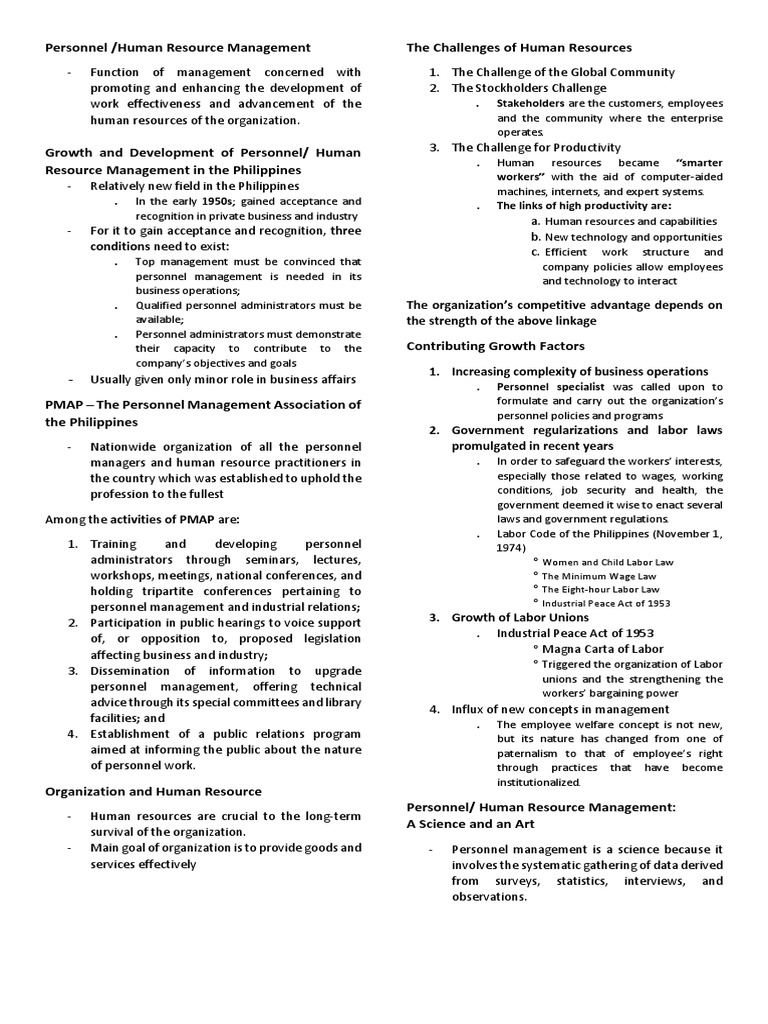 Human Resource Management Reviewer | PDF | Human Resources | Employment