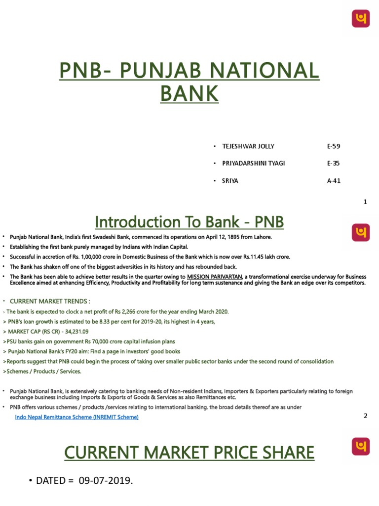 PNB Market Analysis and Financial Performance | PDF | Price–Earnings ...