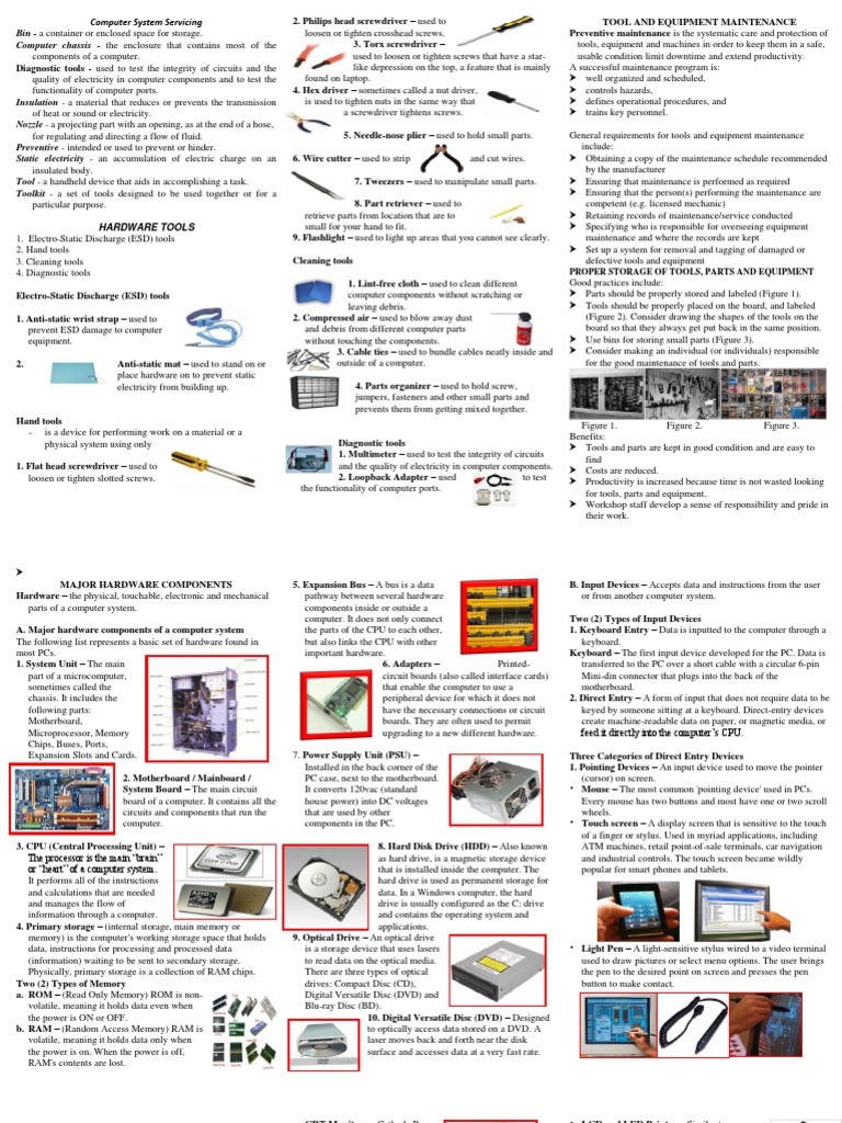 Proper Storage of Tools, Parts and Equipment | PDF | Personal Computers ...