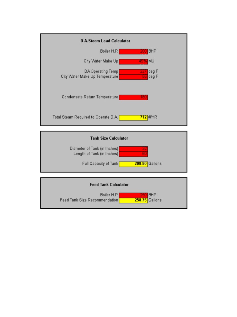 D.A.Steam Load Calculator | PDF | Horsepower | Steam