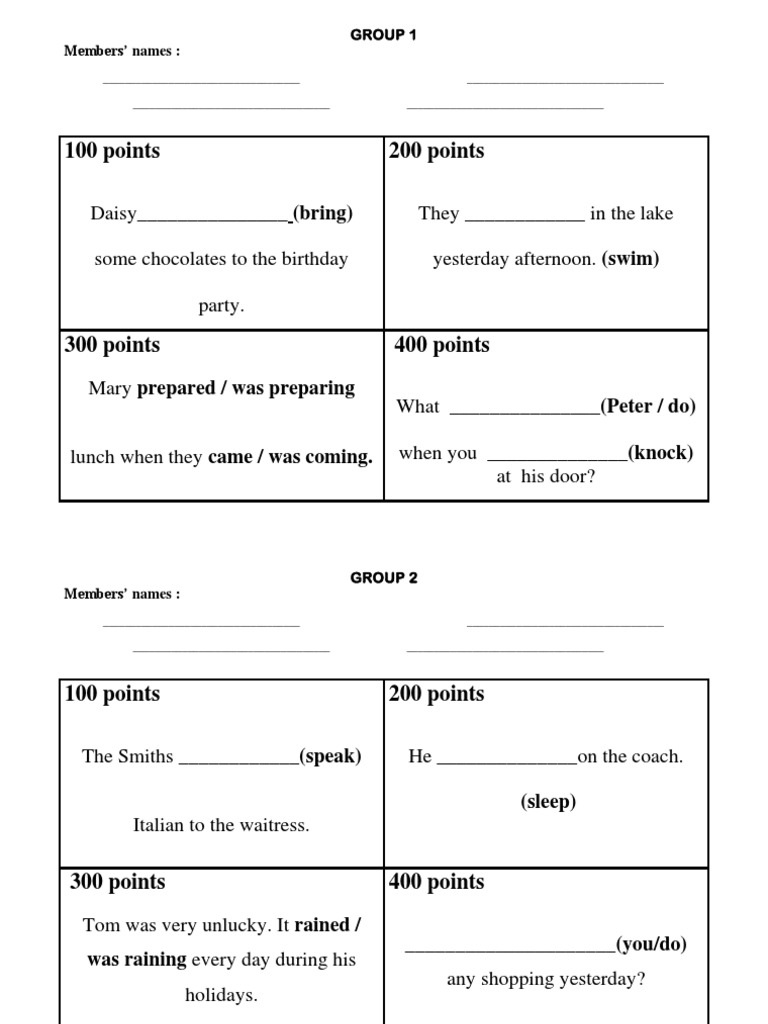 100 Points 200 Points: Group 1 Members' Names | PDF