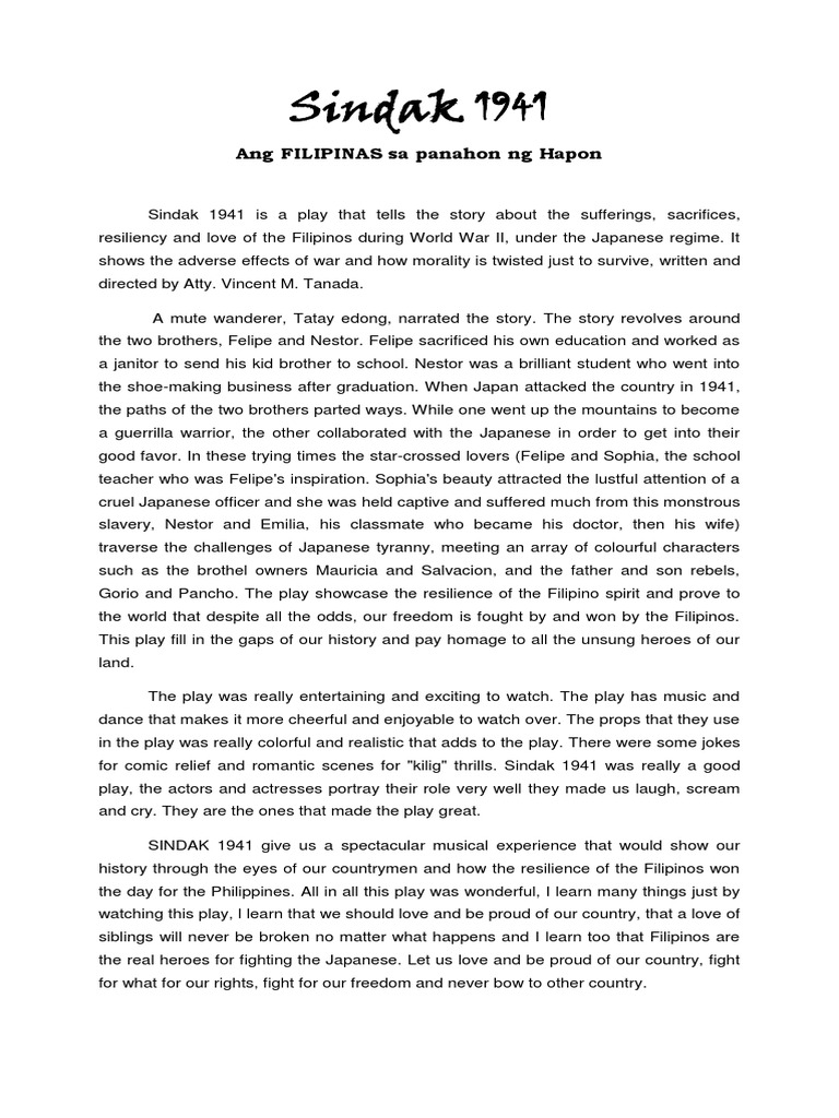 Sindak 1941: Filipino Resilience in WWII | PDF | Art
