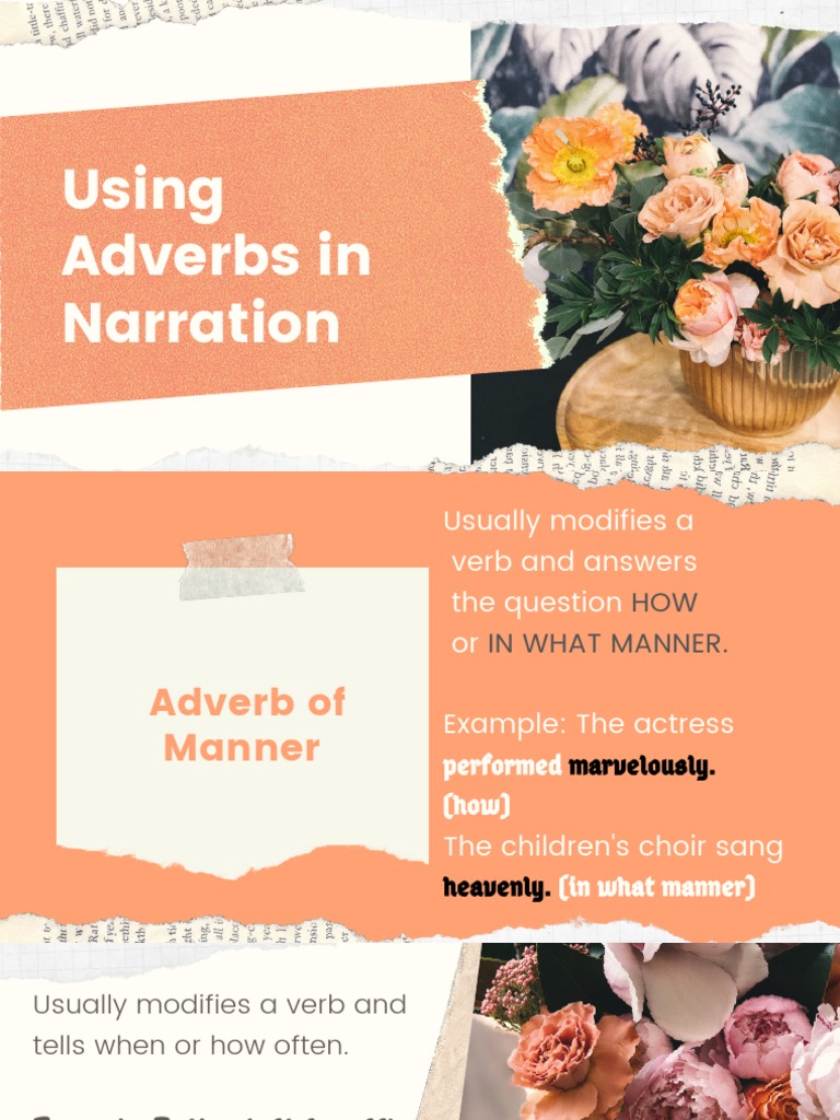 Adverb in Narration Grade 9 ppt.