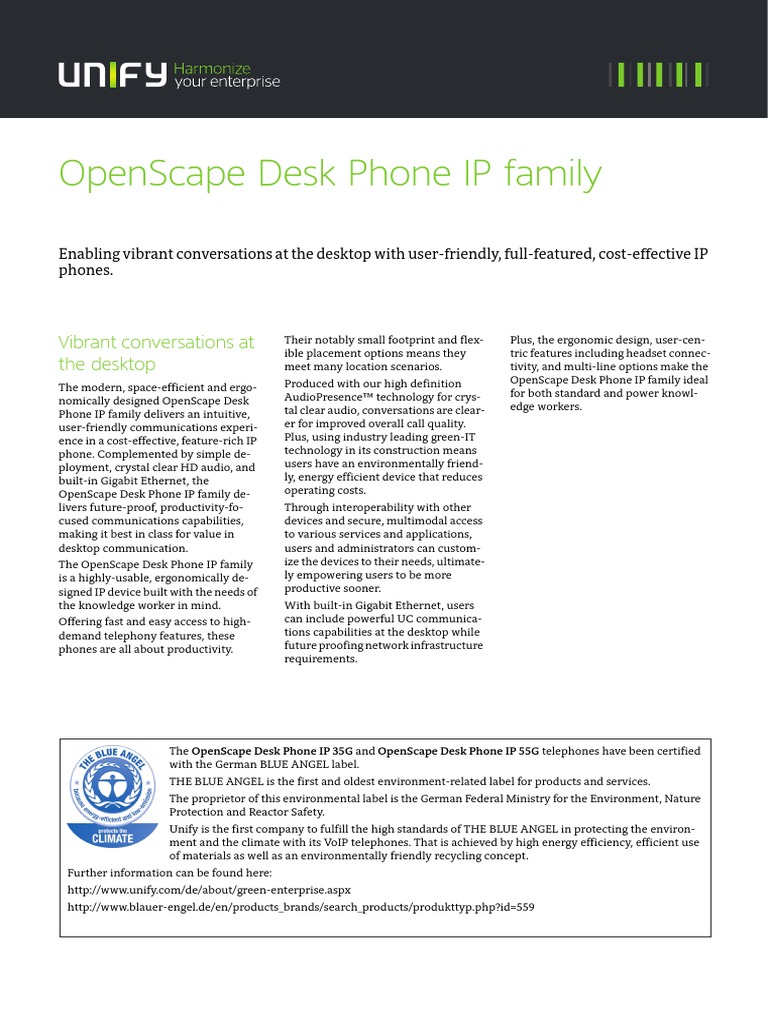 OpenStage Desk Phone IP | PDF | Telephone | Voice Over Ip