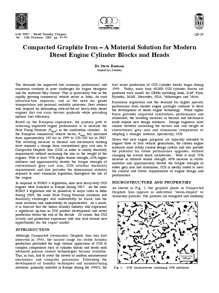 Compacted Graphite Iron - A Material Solution For Modern PDF | PDF ...