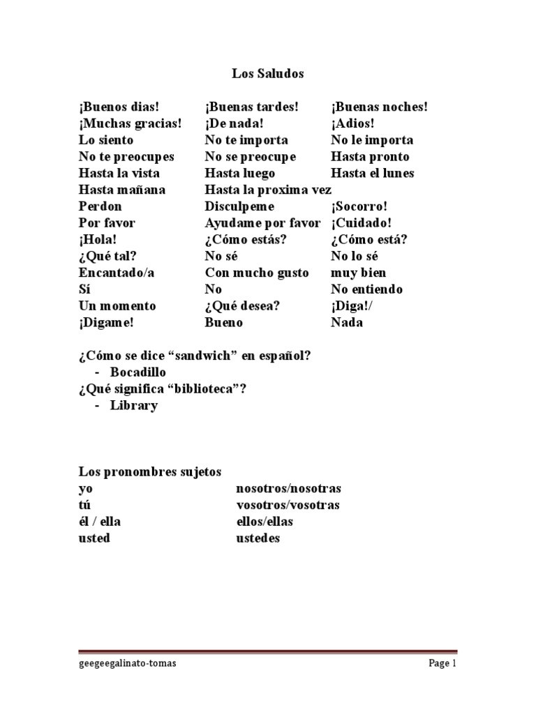 Spanish | PDF | Barba | Verbo