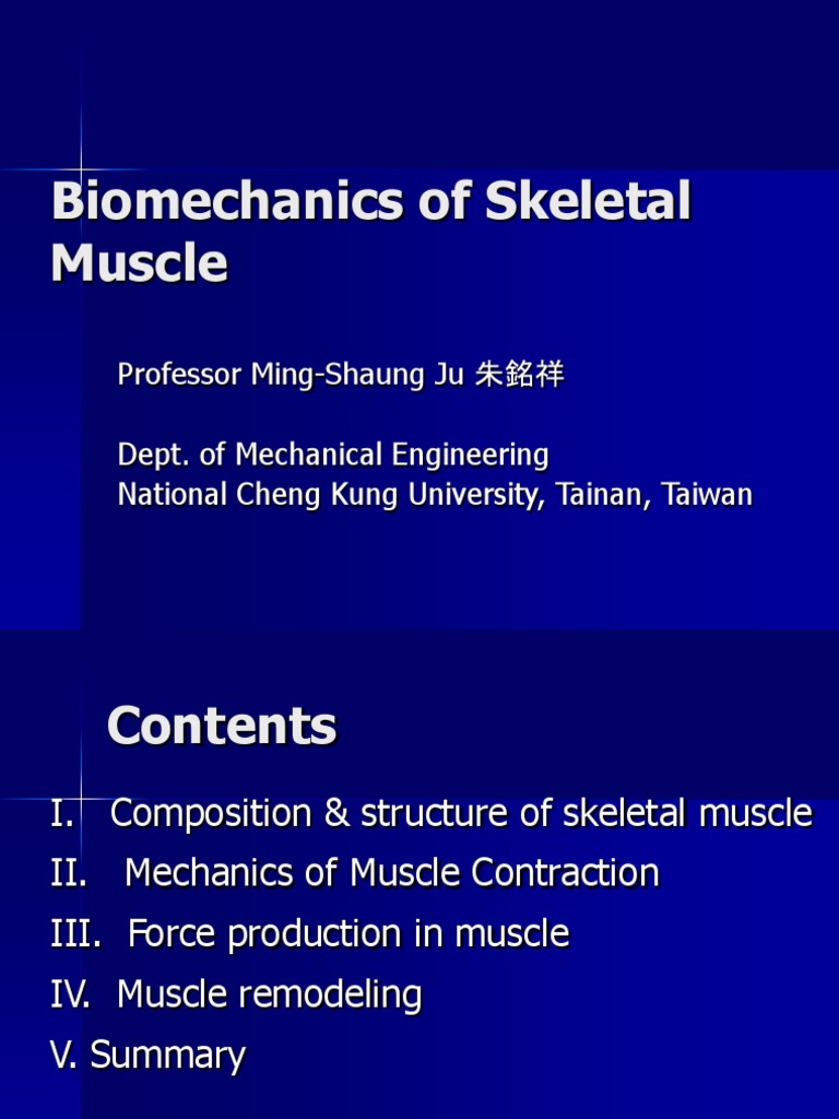 Biomechanics of Skeletal Muscle | PDF | Skeletal Muscle | Muscle ...