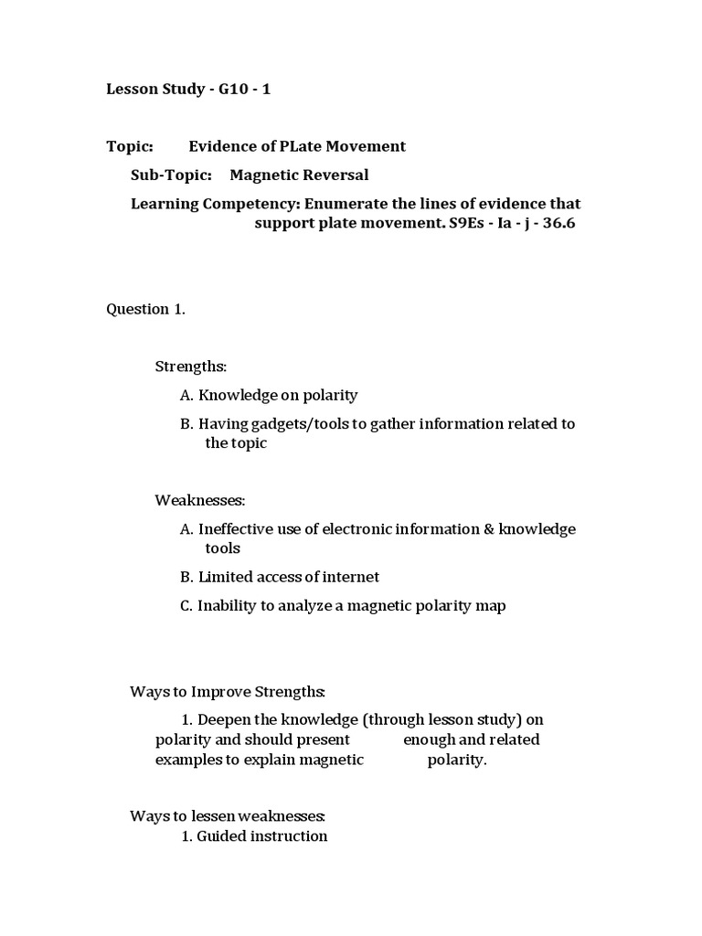 Lesson Study - G10 - 1 | PDF