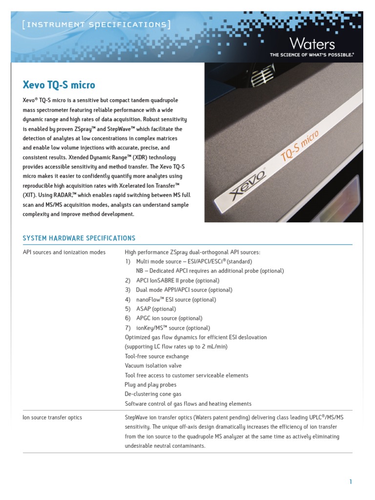 TQS Micro Spesification | PDF | Mass Spectrometry | Electrospray Ionization
