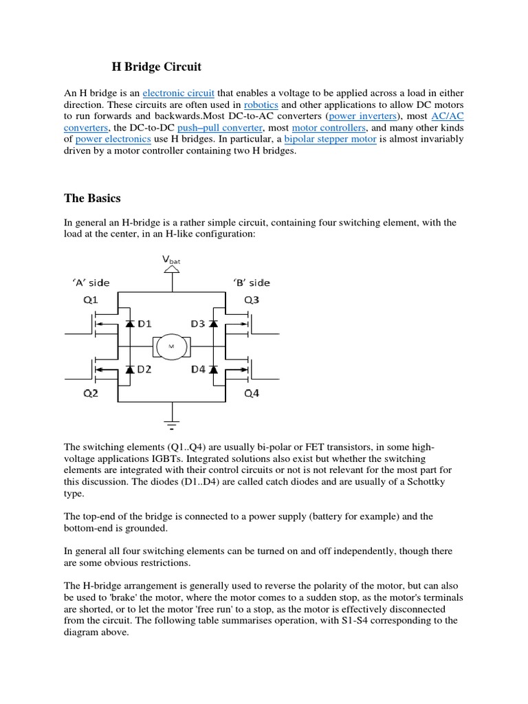 H Bridge Circuit | PDF