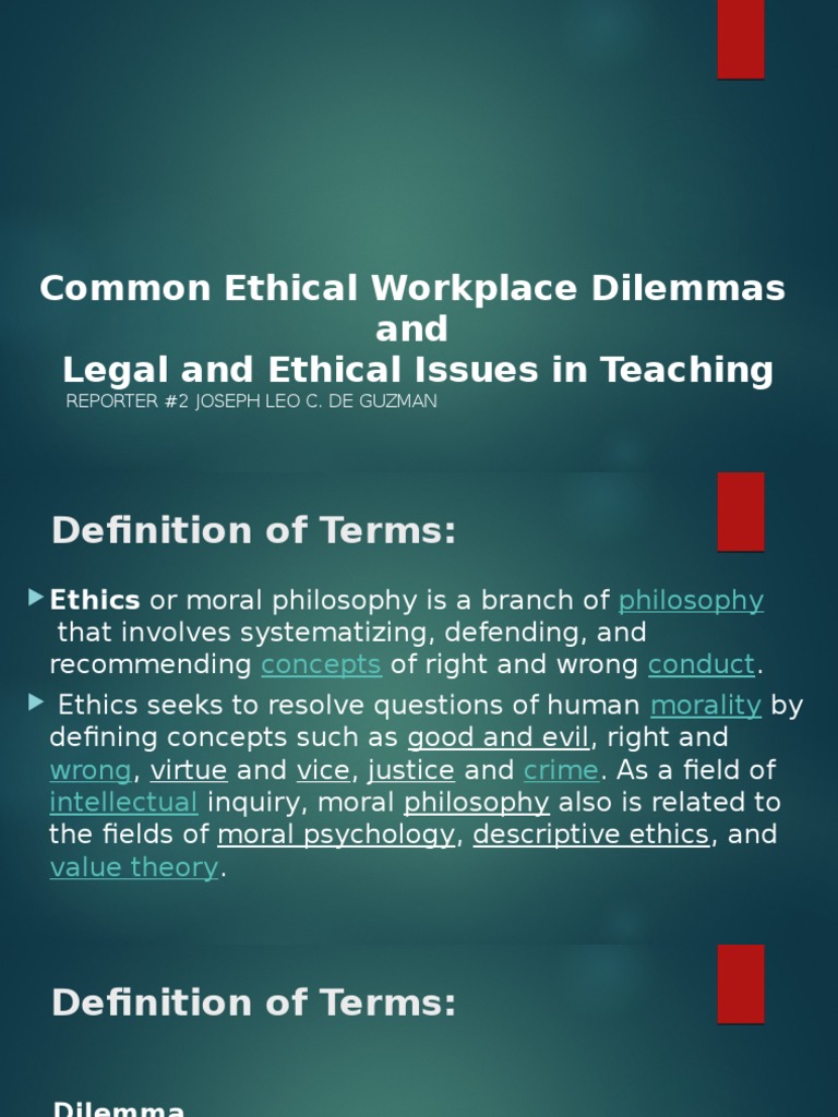 Common Ethical Workplace Dilemmas | PDF | Sexual Harassment | Teachers