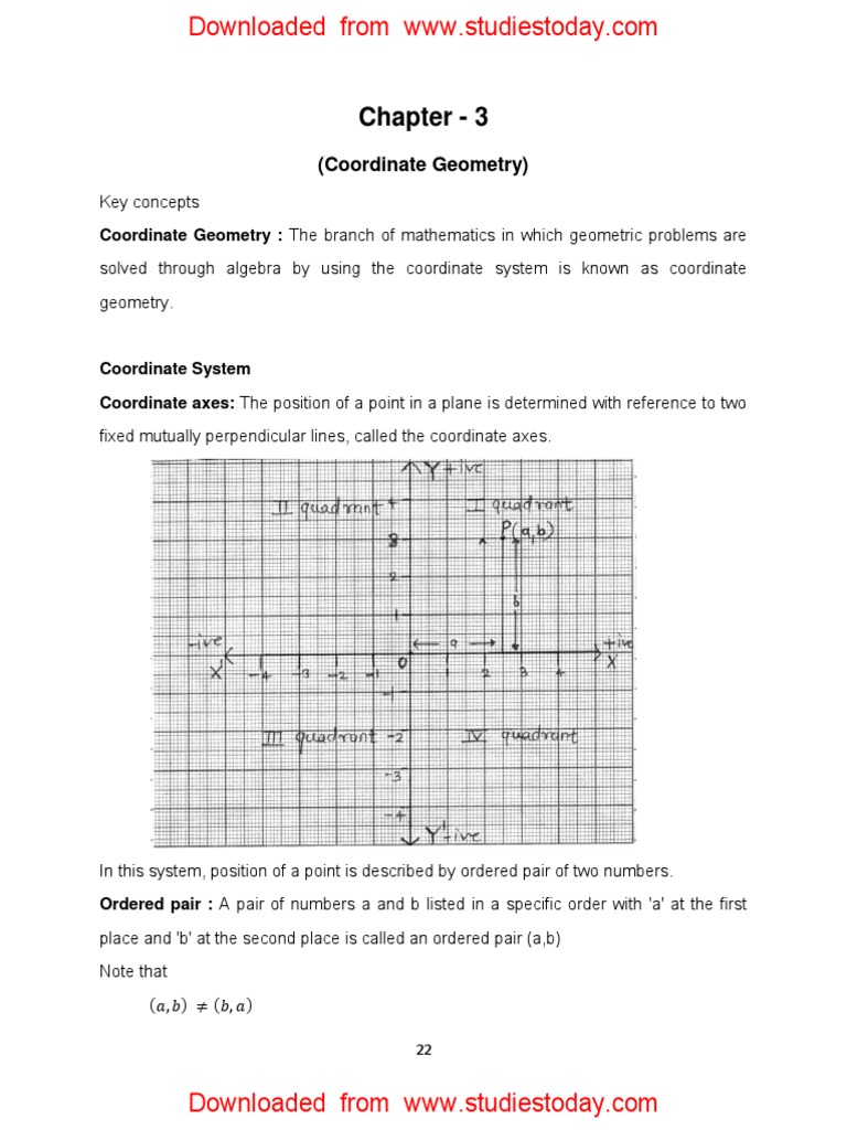 Class 9 Coordinate Geometry Worksheet | PDF | Cartesian Coordinate ...