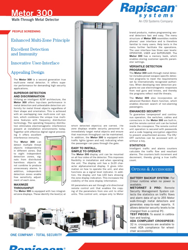 Metor 300 Walk-Through Detector Overview | PDF | Metal Detector ...