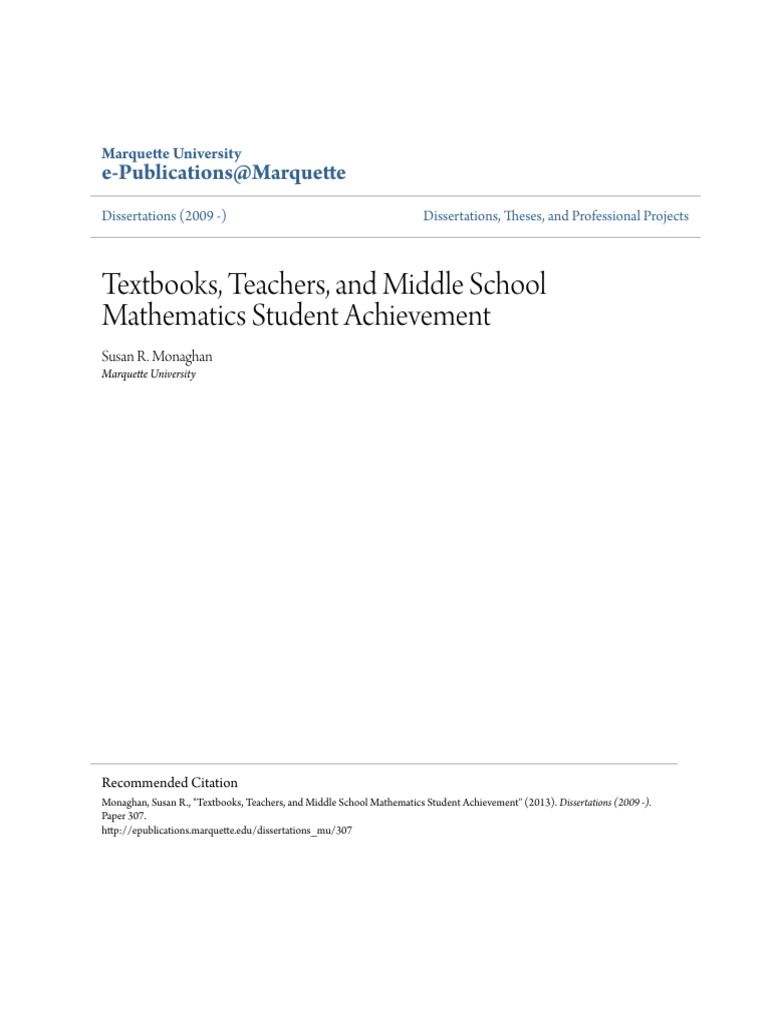 Teacher's and Middle School Mathematics | PDF | National Council Of ...