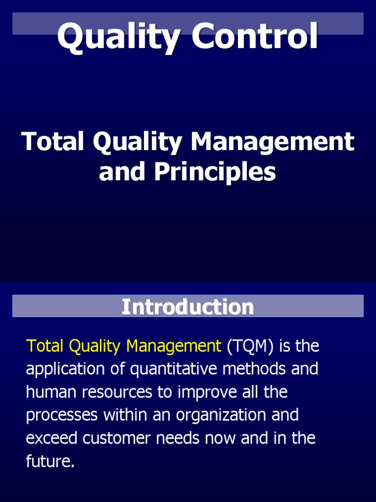 TOtal Quality Control | PDF | Strategic Planning | Leadership