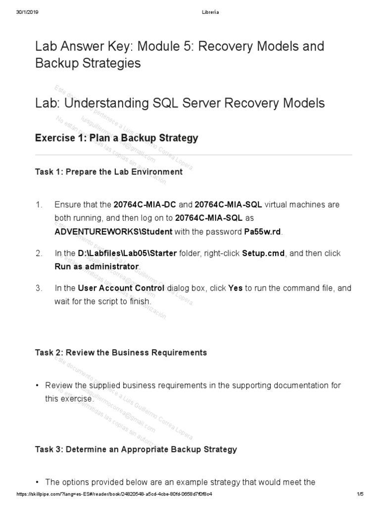 Lab Modulo 5 SQL Server | PDF | Information Technology Management ...