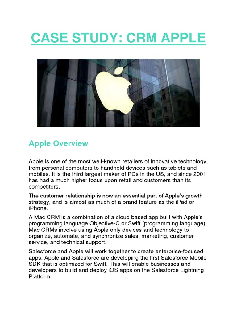 Case Study On Apple CRM | PDF | Apple Inc. | Ios